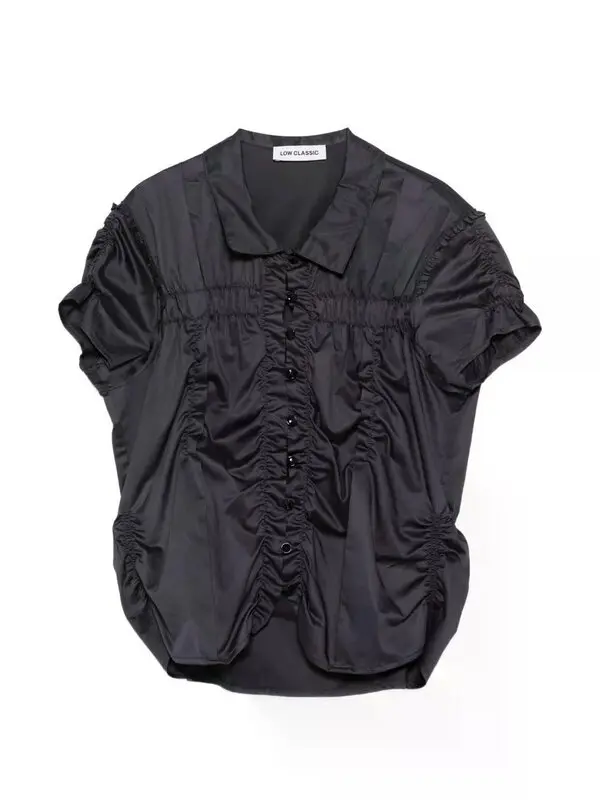 LOW CLASSIC Wrinkle Drapped Buttoned Blouse