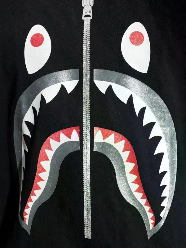 A BATHING APE Shark Graphic T-shirt - Black