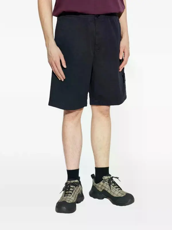 Stone Island Patch-pocket Cotton Shorts - Blue