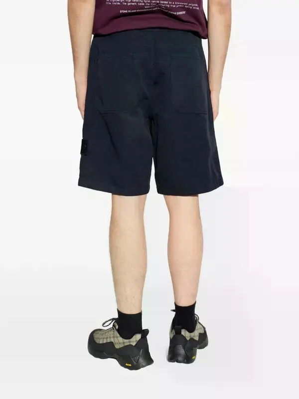Stone Island Patch-pocket Cotton Shorts - Blue