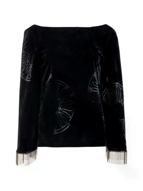 Themis Z Kyma Bell-sleeve Beaded Top