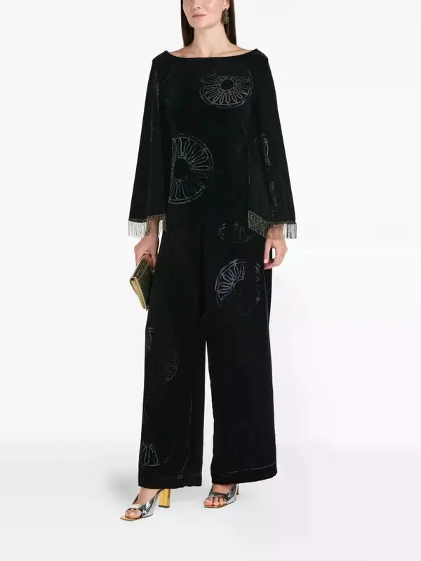 Themis Z Kyma Bell-sleeve Beaded Top