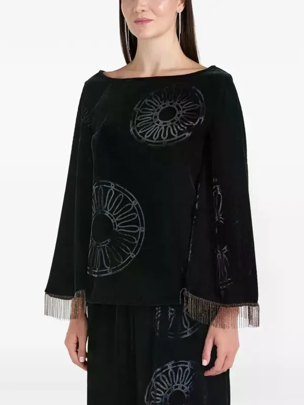 Themis Z Kyma Bell-sleeve Beaded Top