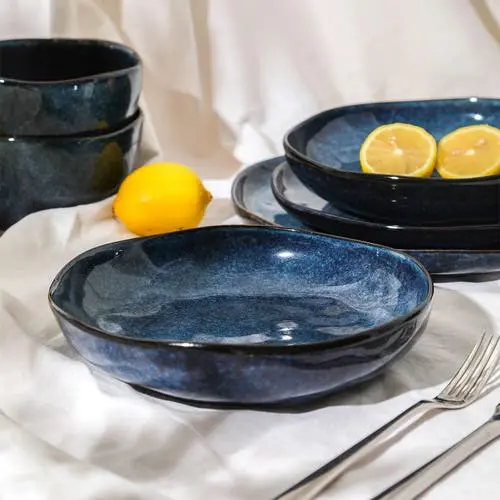 STONE + LAIN Mirella Stoneware 4-piece Pasta Bowl Set