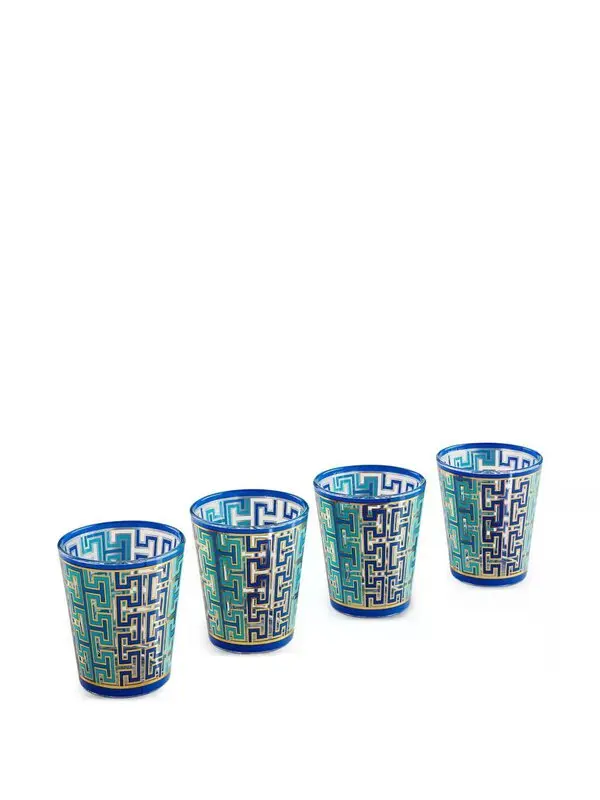 Jonathan Adler Geometric-pattern Glass - Blue