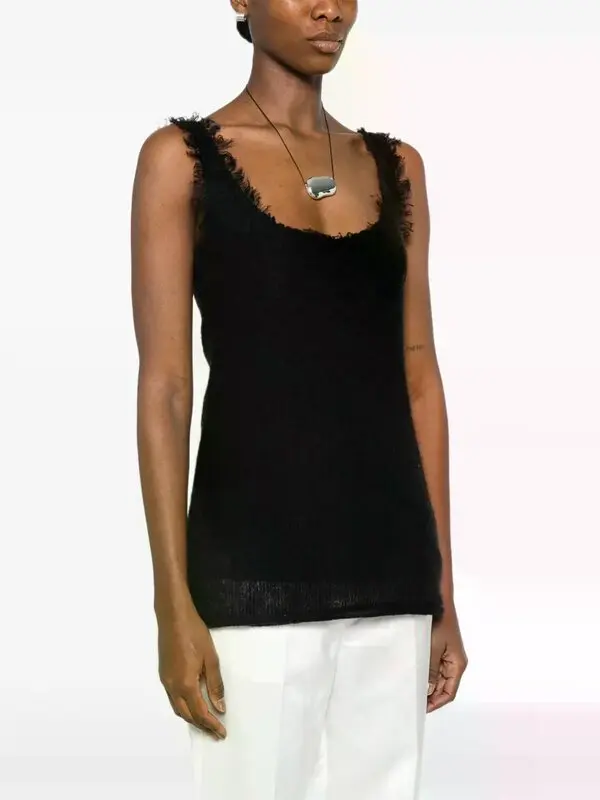 TOTEME Mohair Knit Tank - Black