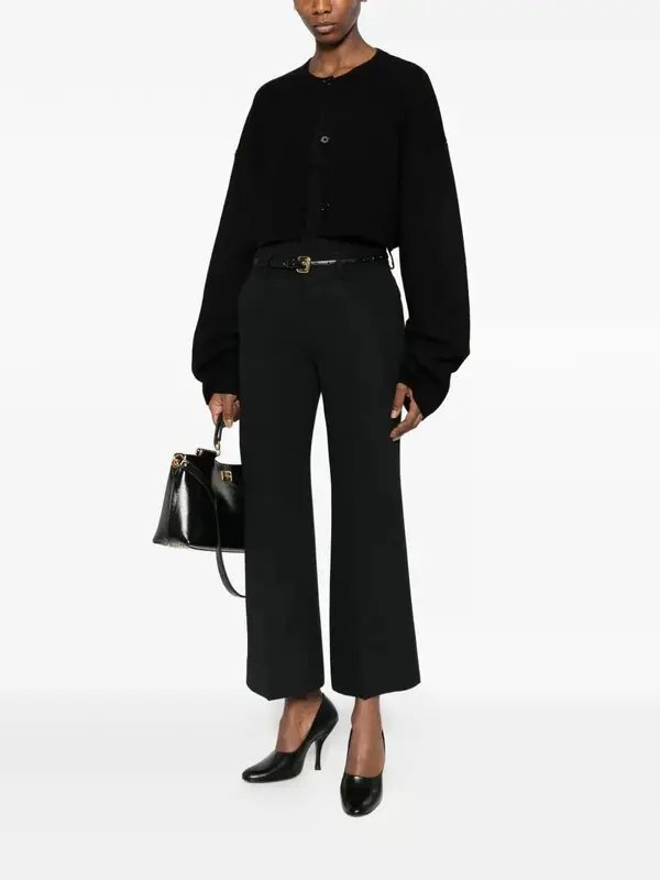 TOTEME Cropped Oversized Cardigan - Black