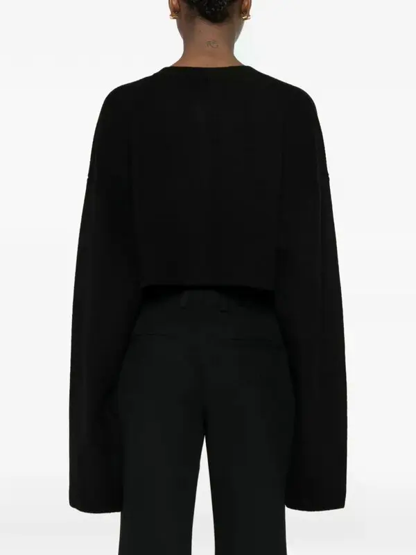 TOTEME Cropped Oversized Cardigan - Black