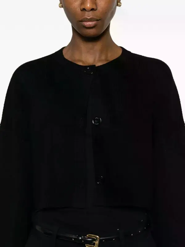 TOTEME Cropped Oversized Cardigan - Black