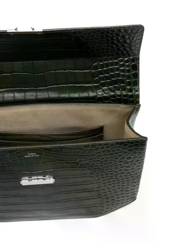 TOTEME Crocodile-embossed Leather Tote - Green