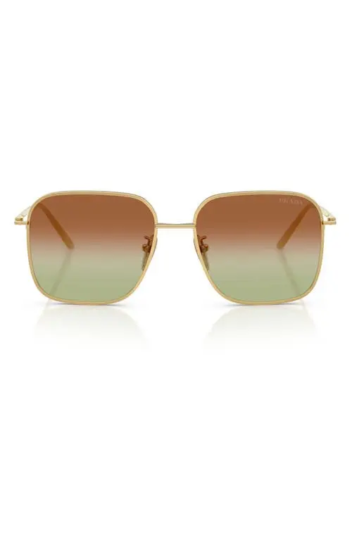 Prada 54mm Square Sunglasses - Gold/green/brown