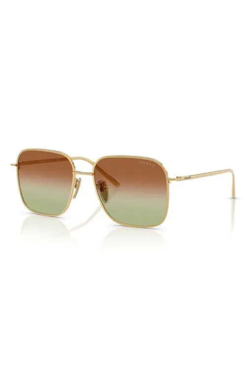 Prada 54mm Square Sunglasses - Gold/green/brown