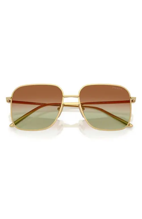 Prada 54mm Square Sunglasses - Gold/green/brown