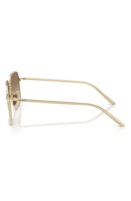Prada 54mm Square Sunglasses - Pale Gold/brown Grey