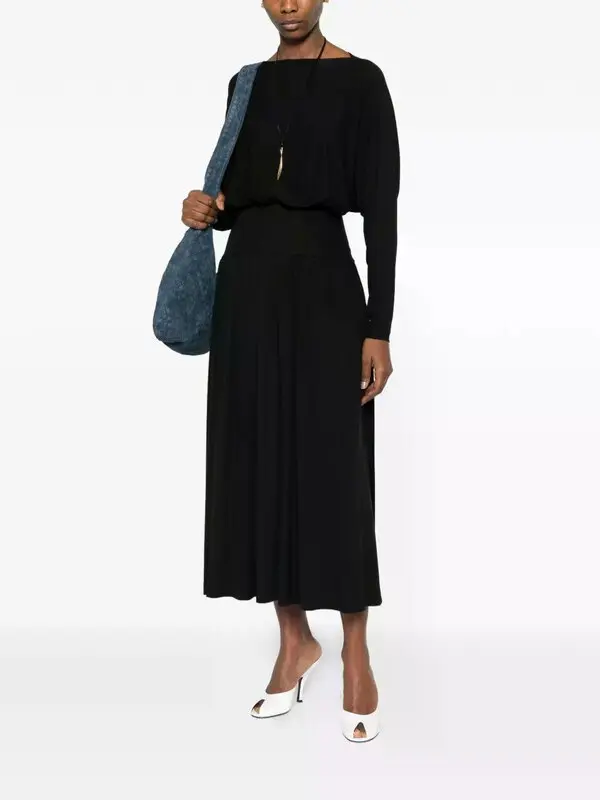 TOTEME Boat-neck Midi Dress - Black
