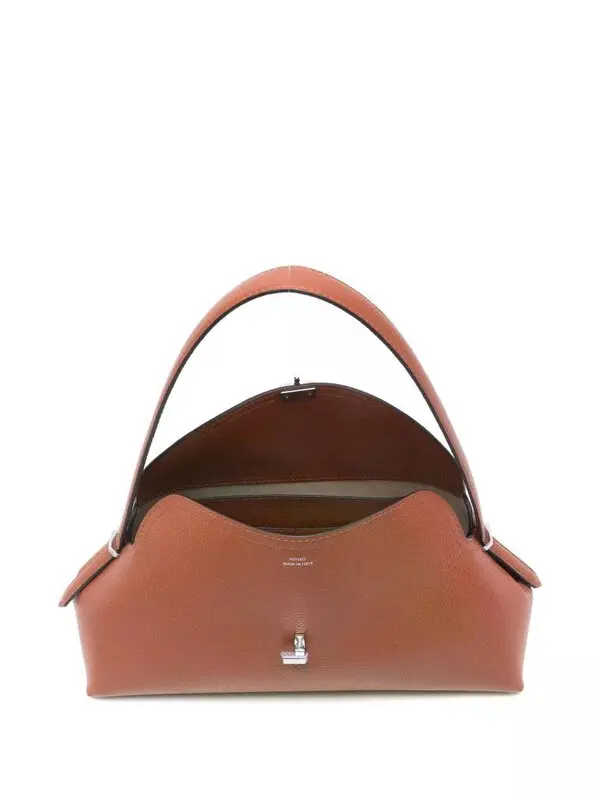 TOTEME Grained-leather T-lock Shoulder Bag - Brown