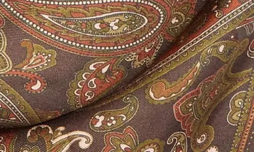 Saint Laurent Ornamental Paisley Silk Twill Square Scarf - Brown/light Brown/gold