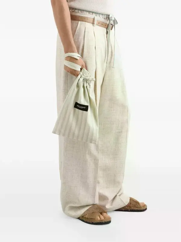 Dolce & Gabbana Striped Drawstring Shoulder Bag - Neutrals