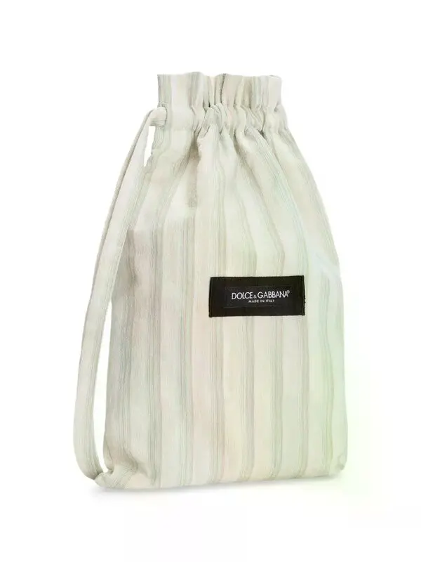 Dolce & Gabbana Striped Drawstring Shoulder Bag - Neutrals