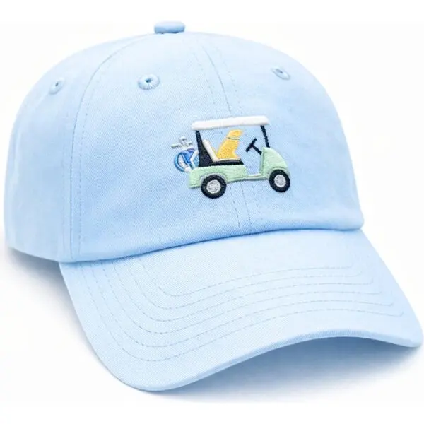 BITS & BOWS Dog In Golf Cart Baseball Cap - Light Blue