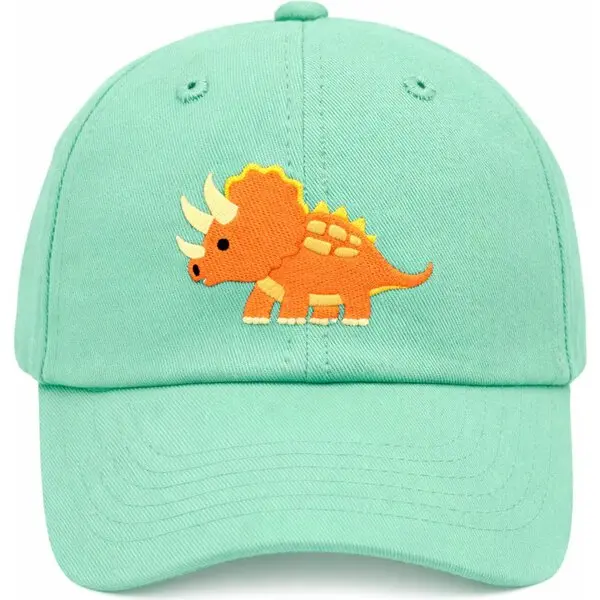 BITS & BOWS Triceratops Baseball Hat - Green