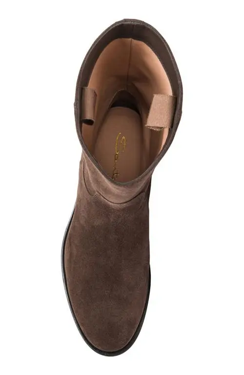 Santoni Suede Midi Boots - Brown