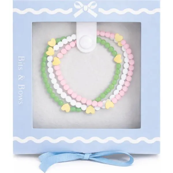 BITS & BOWS St. Patrick's Day Hearts Bracelet Set - Green