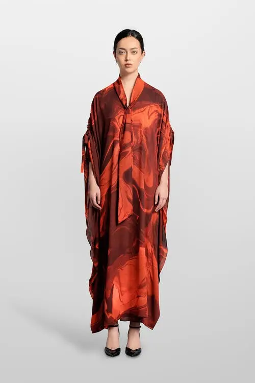 LAURA APARICIO Printed Kaftan - Orange