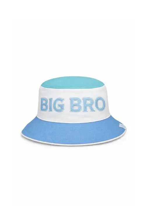 BITS & BOWS Big Bro Bucket Hat - Blue/white/aqua
