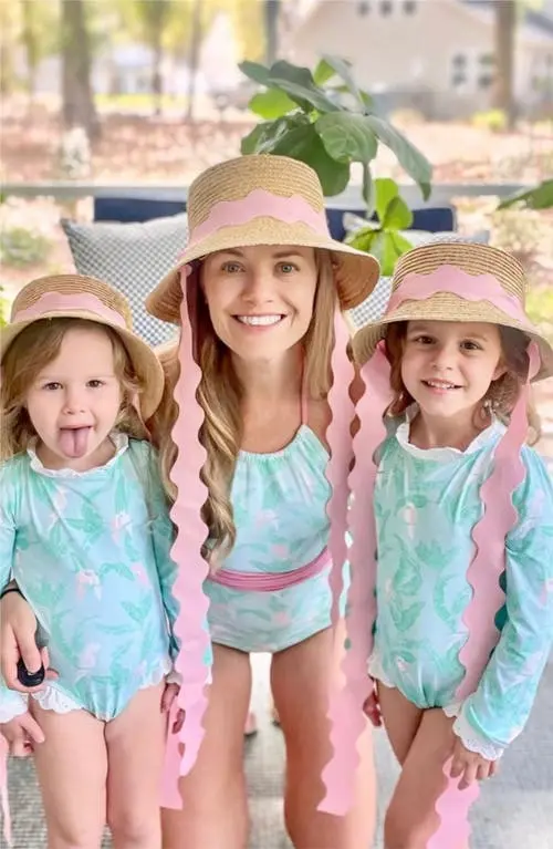 BITS & BOWS The Harbor Straw Hat - Pink