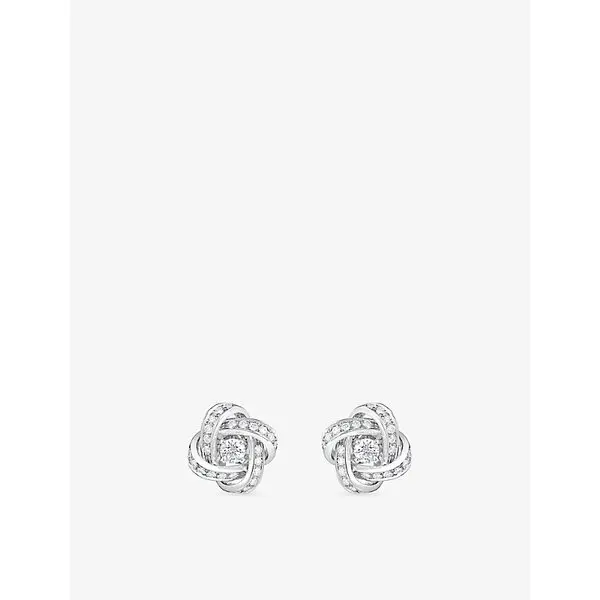 Boucheron Pivoine 18ct White-gold And 0.30ct Brilliant-cut Diamond Earrings - White Gold
