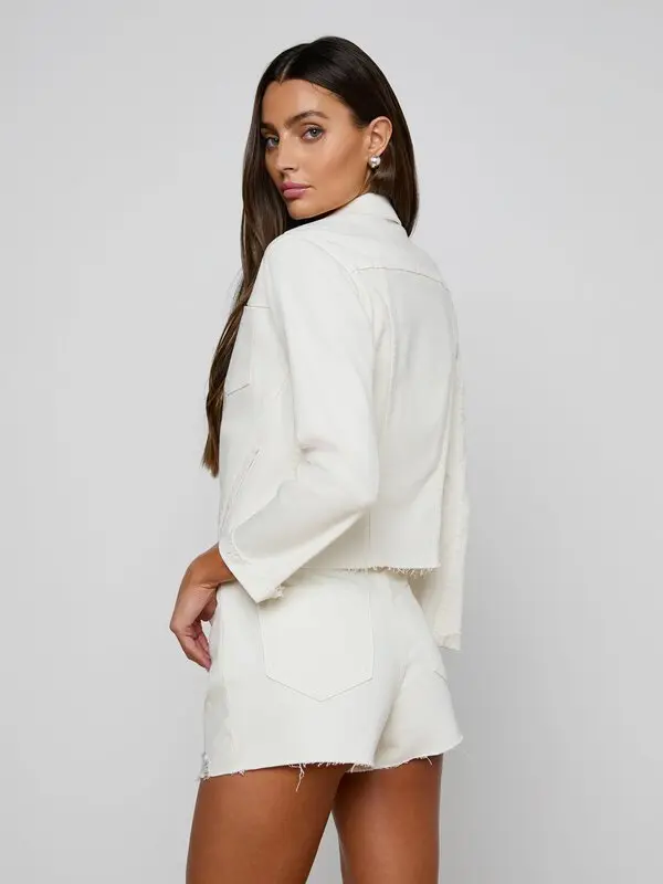 L'Agence Janelle Denim Jacket - Light Ecru