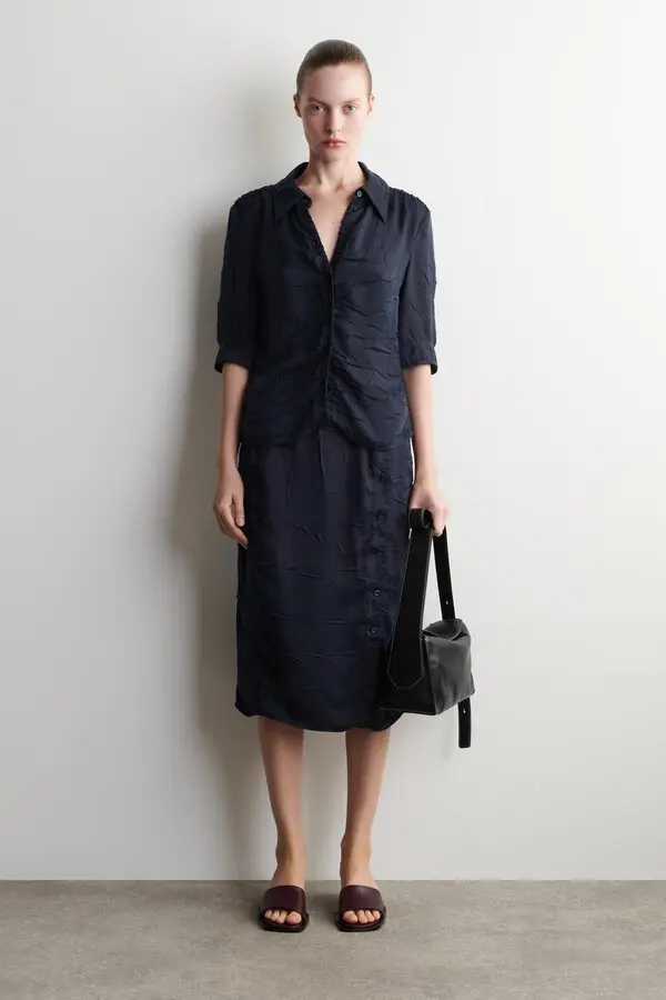 Cos Gathered Crinkled Shirt