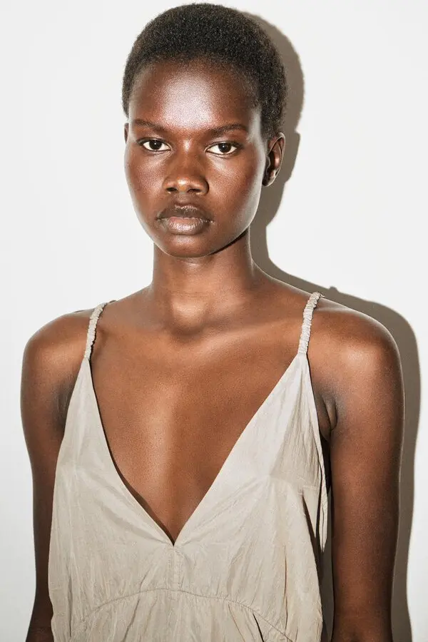 Cos Gathered Silk-nylon Slip Dress