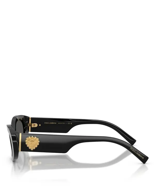 Dolce & Gabbana Oval 53mm Sunglasses - Black