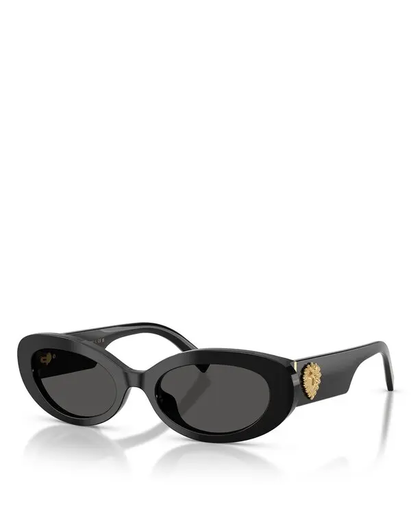 Dolce & Gabbana Oval 53mm Sunglasses - Black
