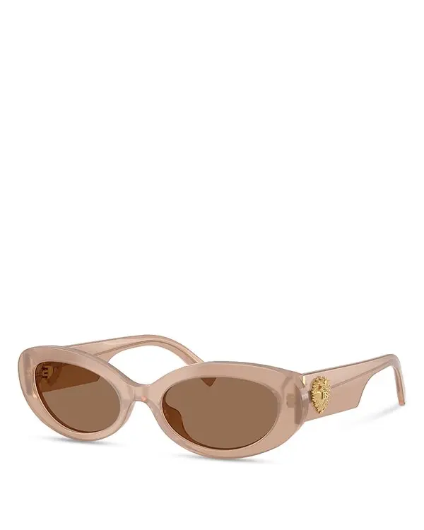 Dolce & Gabbana Oval 53mm Sunglasses - Opal Brown