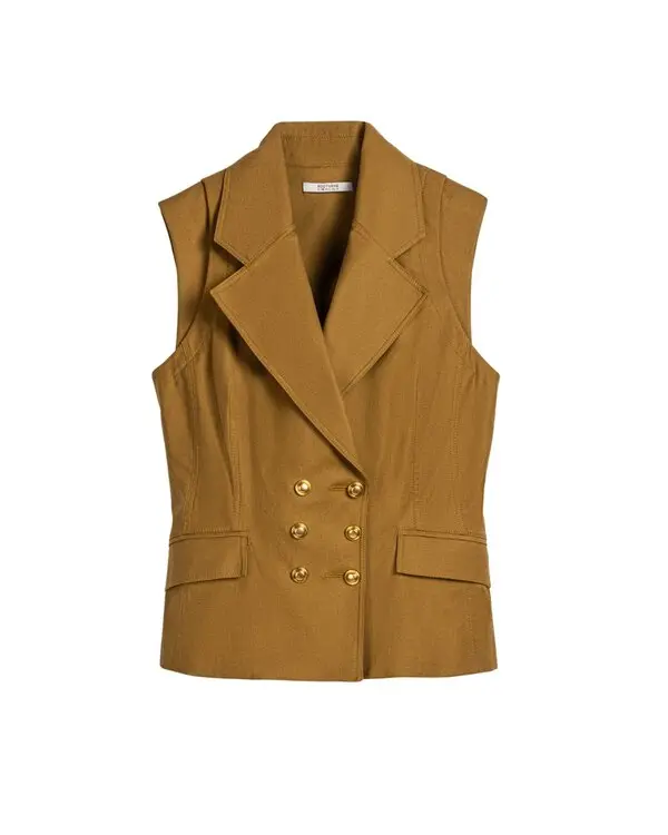 NOCTURNE Tailored Double-breasted Vest - Camel