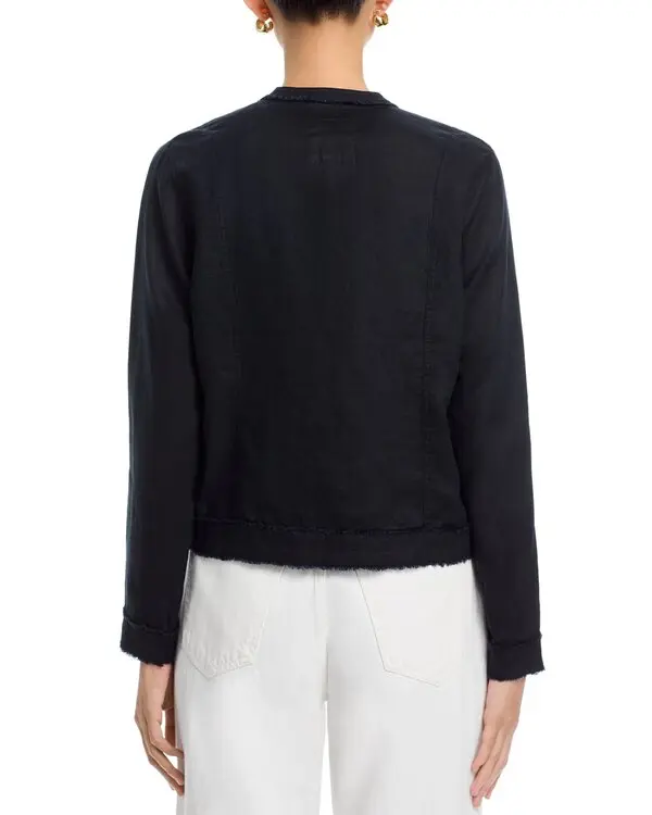 Tommy Bahama Two Palms Linen Jacket With Patch Pockets - Black