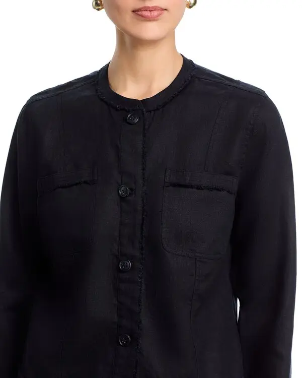 Tommy Bahama Two Palms Linen Jacket With Patch Pockets - Black