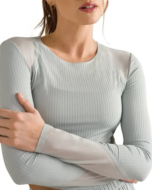 RHONE Lightspeed Ribbed Top - Sage Gray