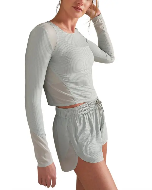 RHONE Lightspeed Ribbed Top - Sage Gray