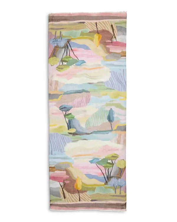 Echo Painterly Landscape Wrap Scarf
