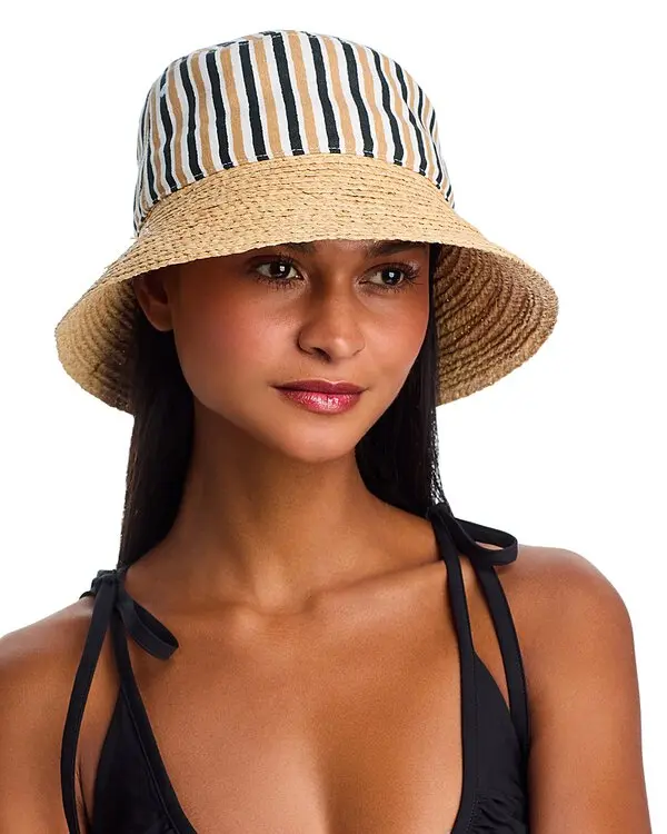 Echo Montauk Stripe Bucket Hat - Semolina