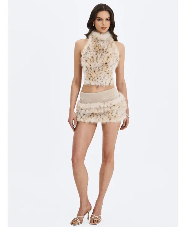 MISS CIRCLE NEW YORK Sasha Cheetah Backless Halter Top