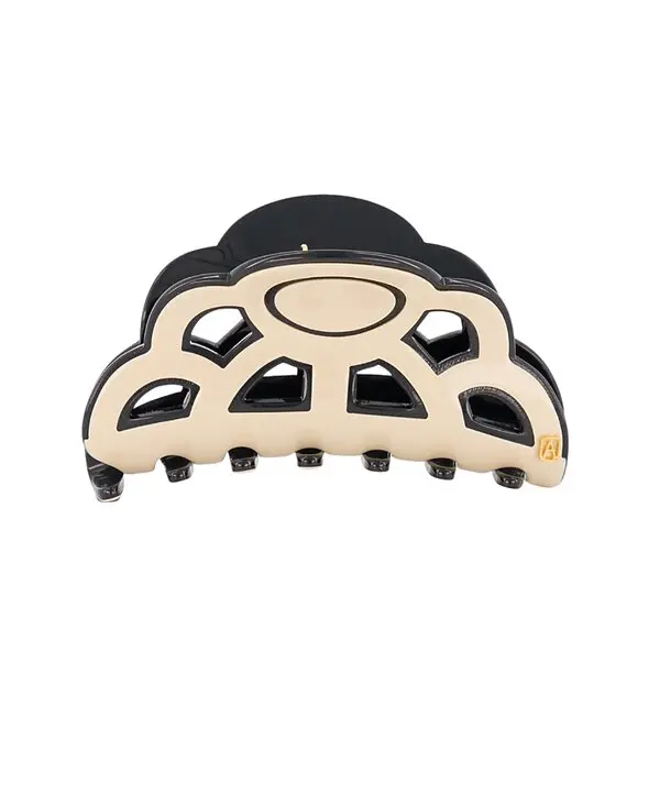 Alexandre De Paris Rue De La Paix Medium Acetate Hair Clip - Beige