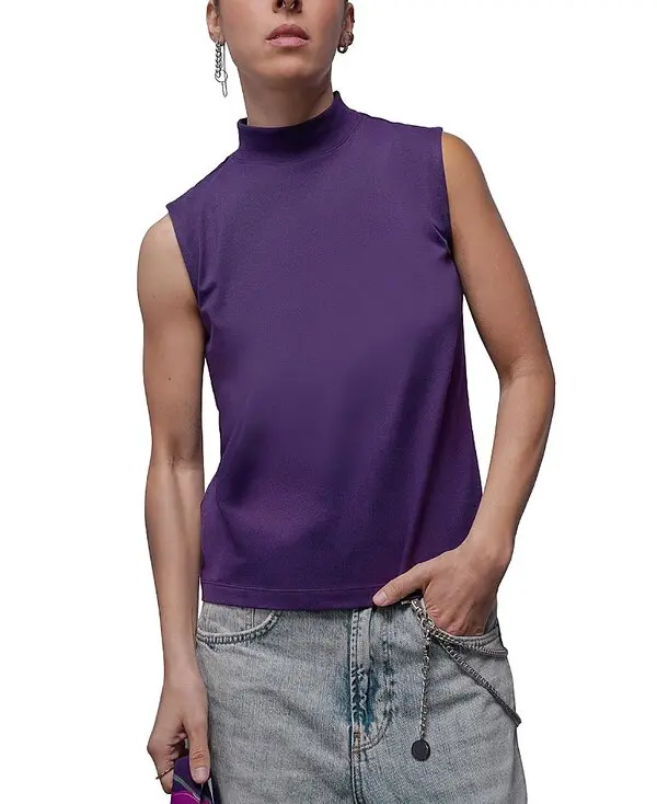 WILDFANG Everyday Mock Neck Tank - Plum