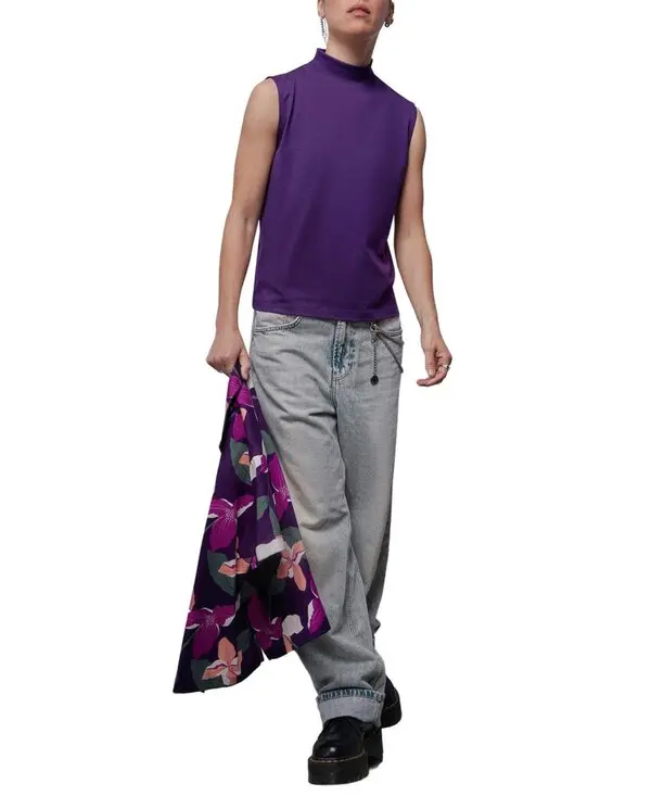WILDFANG Everyday Mock Neck Tank - Plum