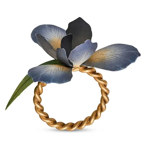 JULISKA Meadow Walk Iris Napkin Ring, Set Of 4