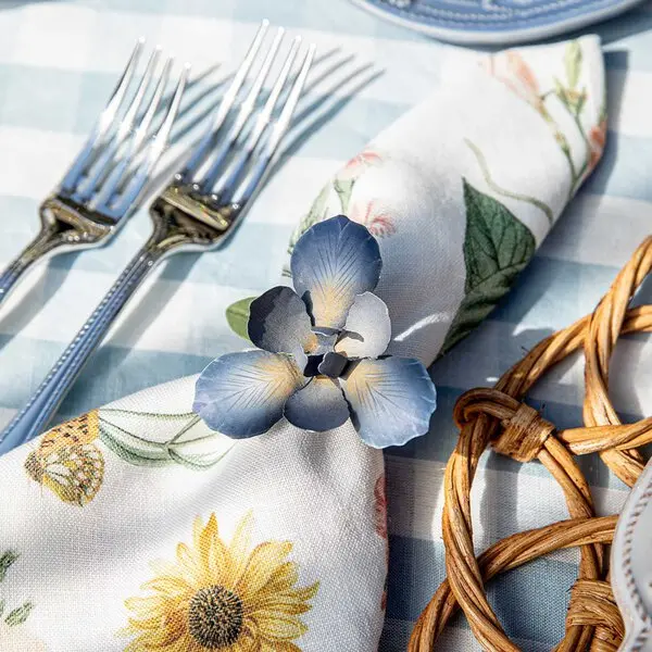 JULISKA Meadow Walk Iris Napkin Ring, Set Of 4